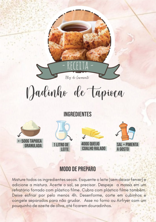 Receita: Dadinho de tapioca | Blog do Casamento